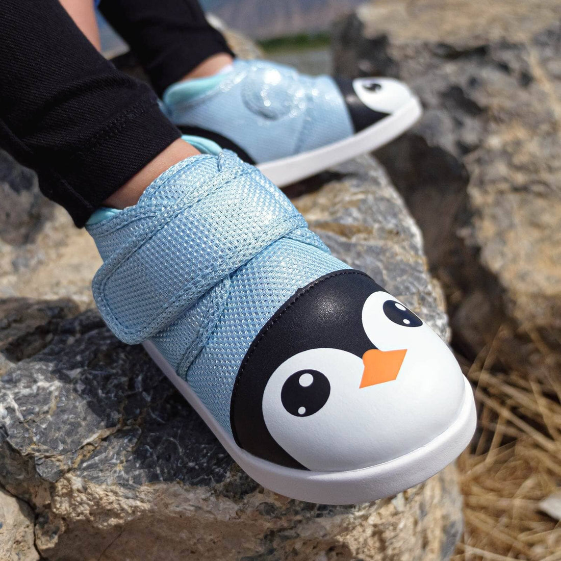 Squeaky Toddler Shoes | Sparkly Blue Penguin -- ikiki Shoes – ikiki® Shoes