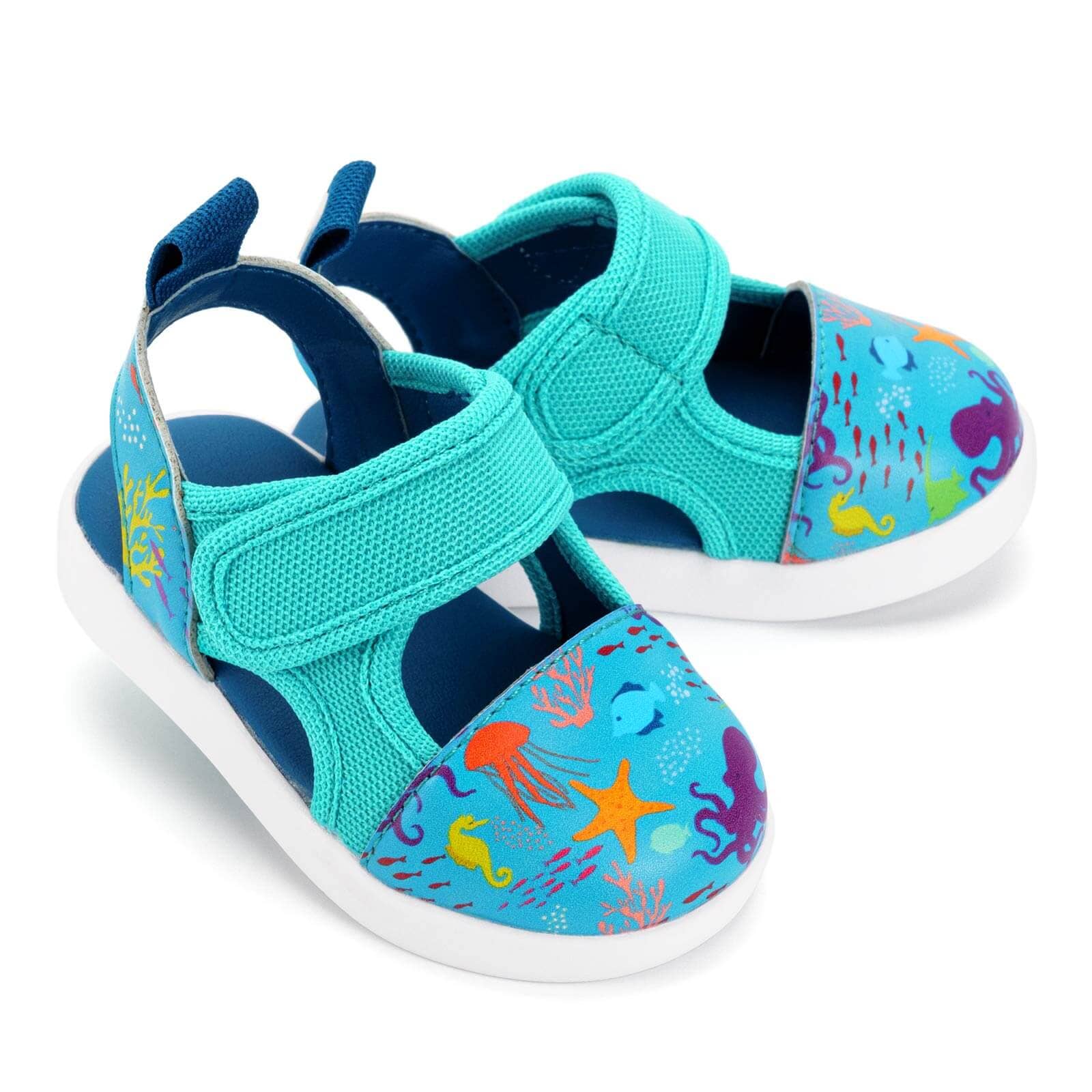 Secret Seascape Squeakerless Toddler Sandals | ikiki – ikiki® Shoes